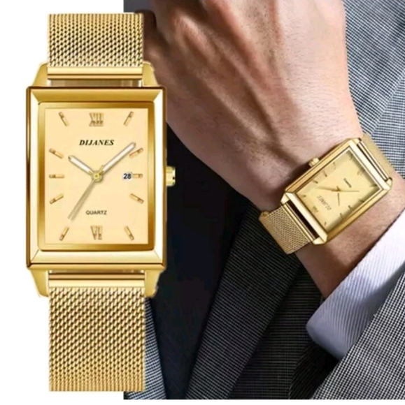 Accessories | Dijanes Gold Rectangular Watch | Poshmark
